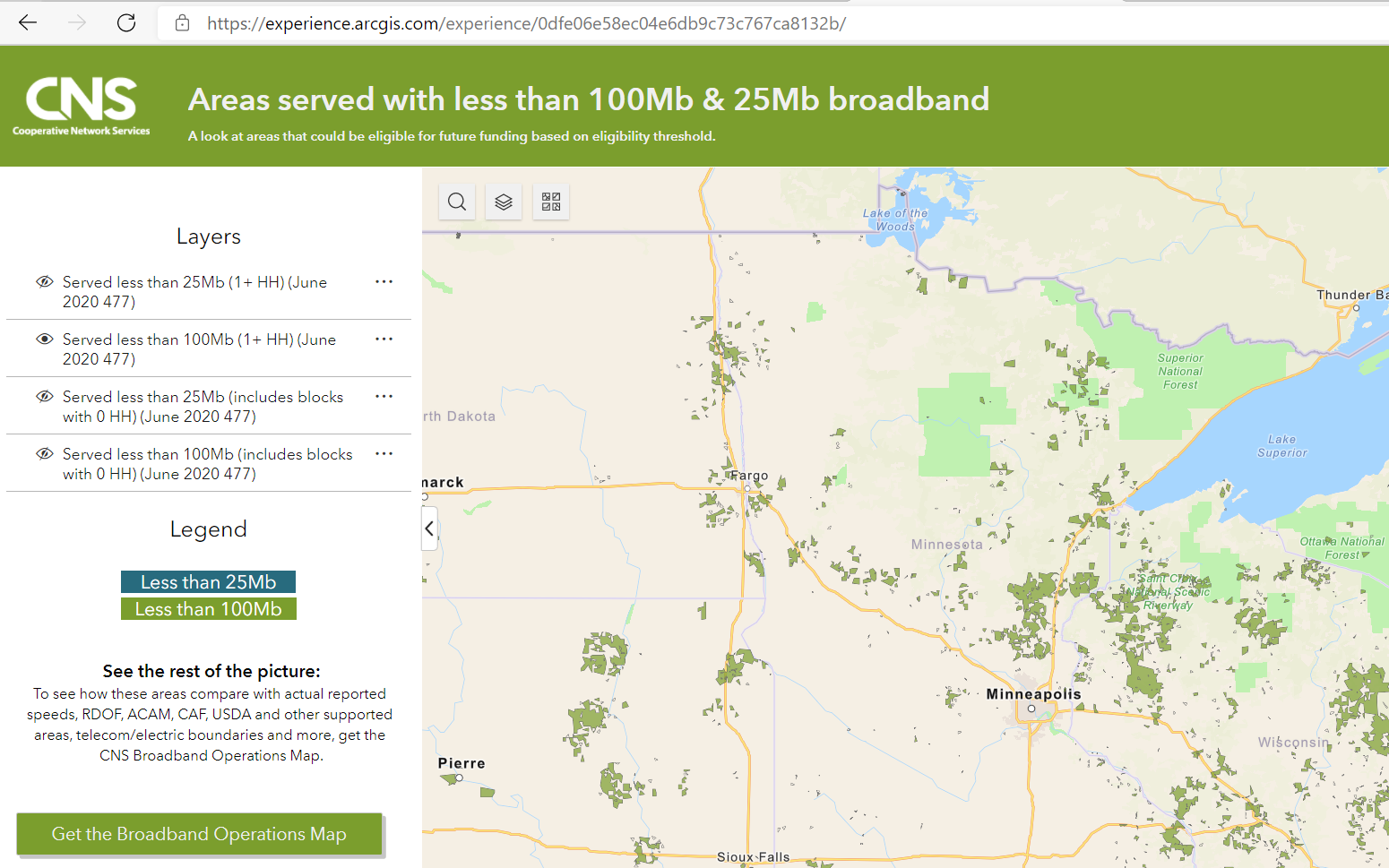 Areas in MN without access to 100Mbps and NO apparent potential for ...