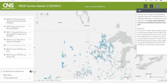 Interactive map of RDOF winners and bids in default | Blandin on Broadband