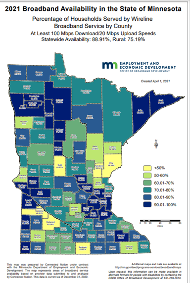 2021 MN Broadband County Ranking for speeds of 100/20 – how do you rank ...