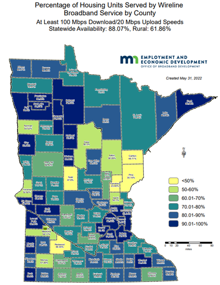 How does your MN County rank for access to broadband at 100/20 ...